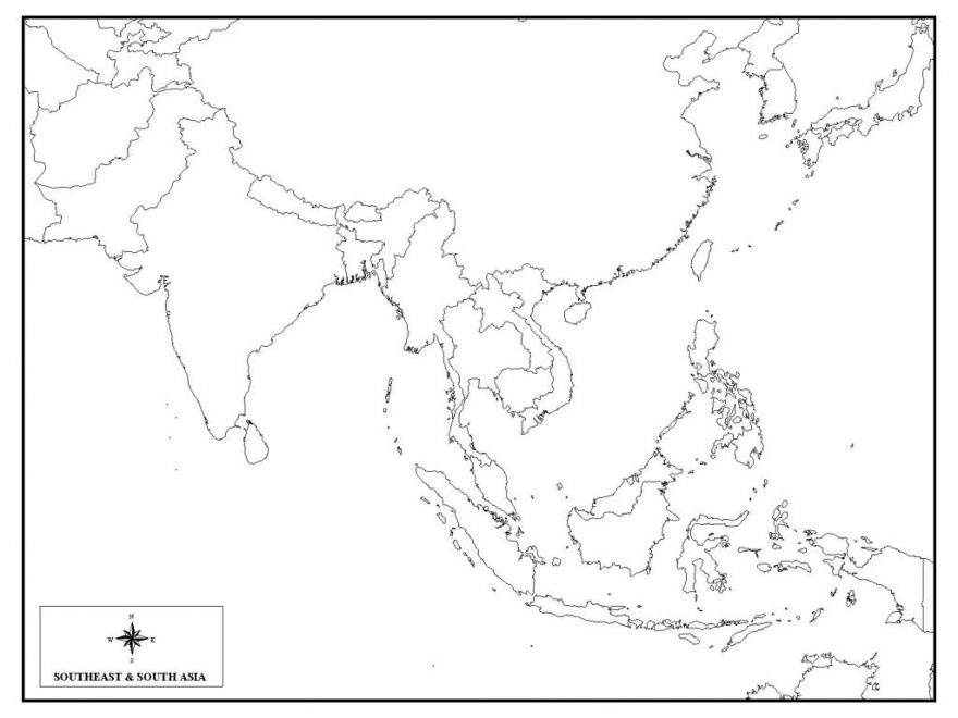 9 Free Detailed Printable Blank Map Of Asia Template In PDF