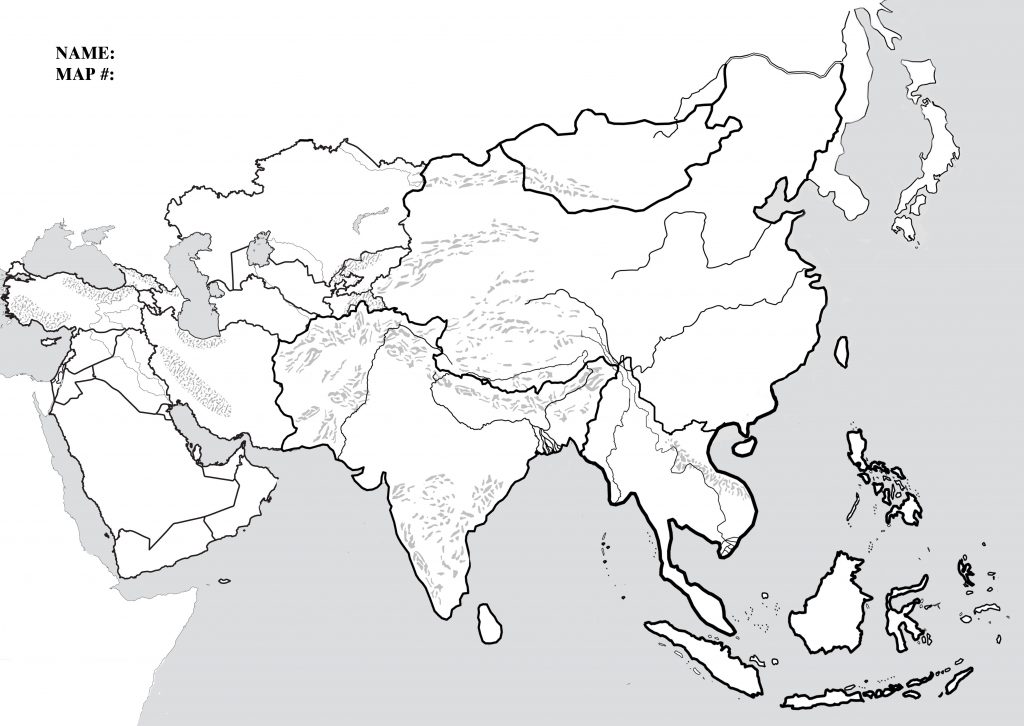 World Map With Countries | 4 Free Printable Physical Map Of Asia