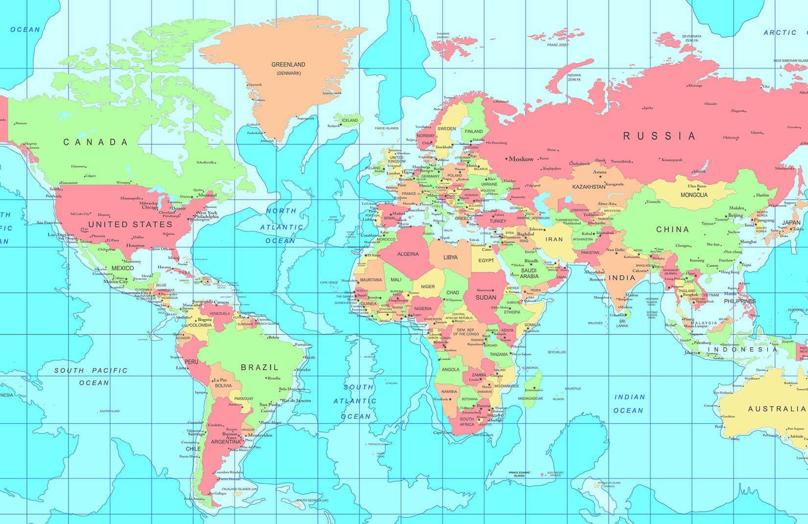 Capital-city-maps-plain | World Map With Countries