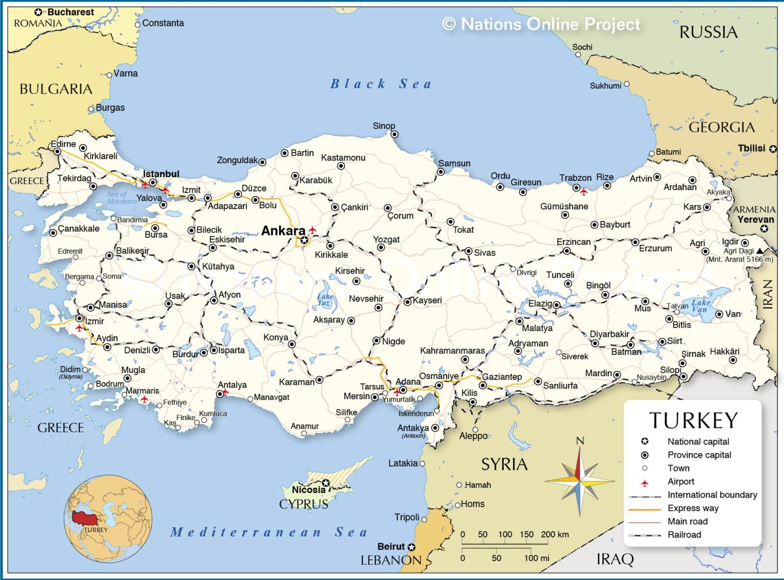 9 Free Printable Labeled Map Of Turkey With Cities And Blank Maps