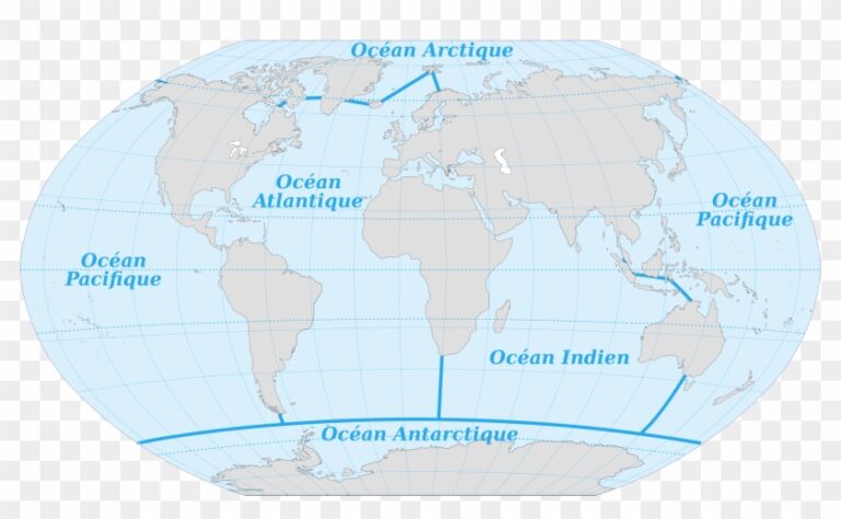 Free Large World Map With 5 Oceans Printable