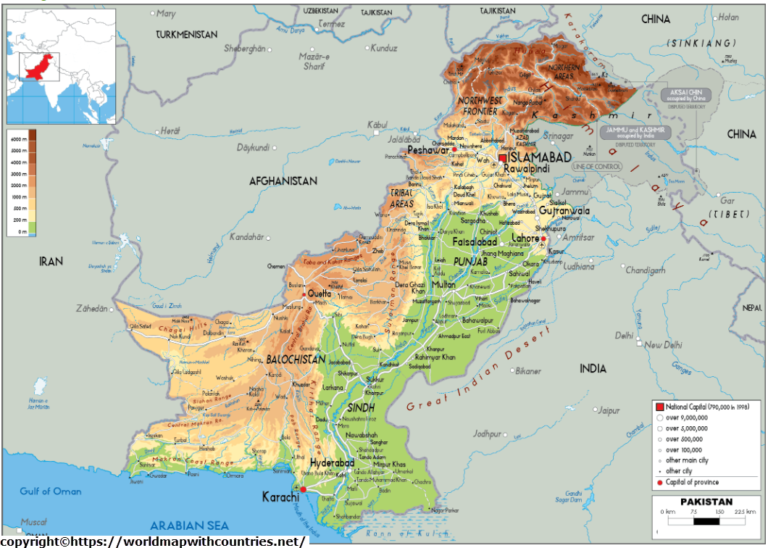 4 Free Printable Labeled And Blank Map Of Pakistan In PDF | World Map ...