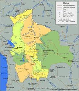 Free Printable Labeled And Blank Map Of Bolivia In PDF