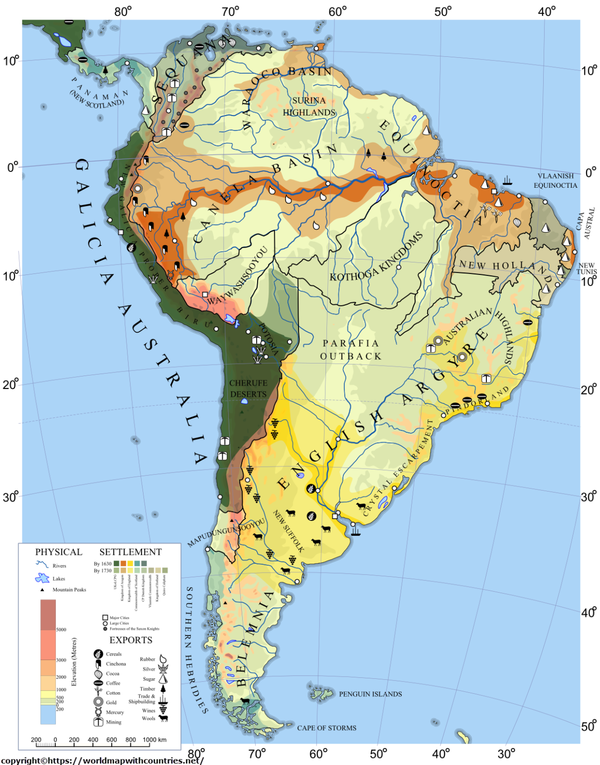 4 Free Political Maps Of South America In PDF Format