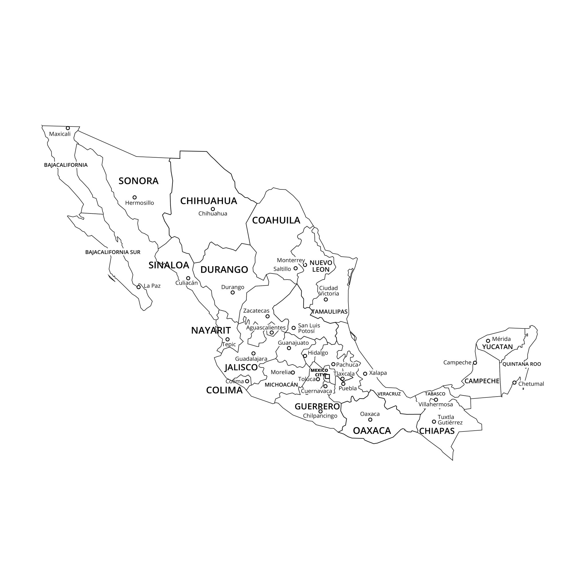 Free Printable Mexico Maps | World Map With Countries