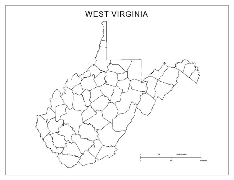 Free Printable Blank Map Of West Virginia With Cities