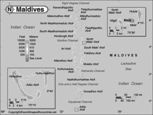 4 Free Printable Maldives Maps In PDF, Labeled And Blank