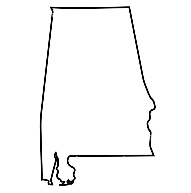 Free Alabama Outline Map | Blank Map Of Alabama In 2023